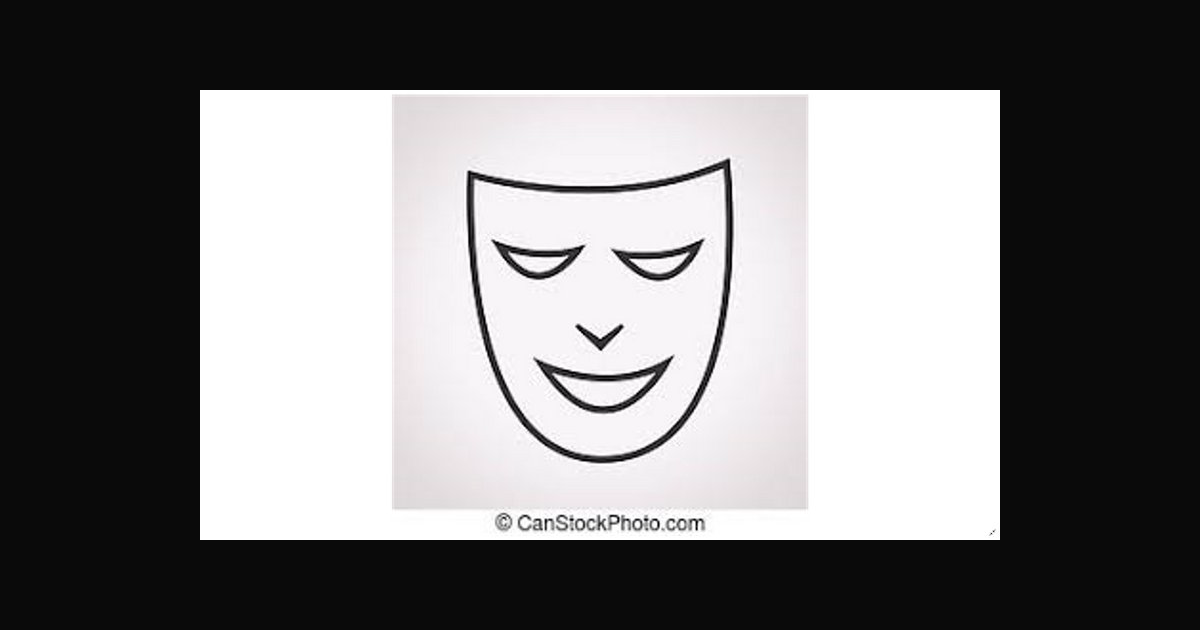 A minimalist theater mask illustration representin | xdlol67 on ...