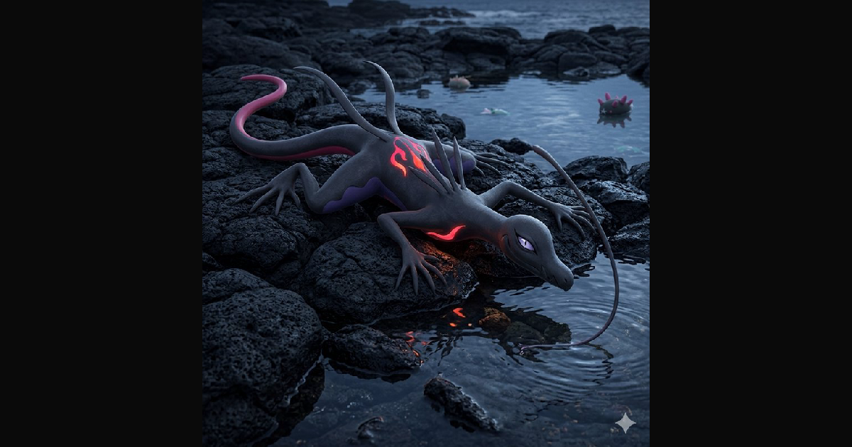 A 3D-rendered dragon-like creature rests on volcan | jesskynnlia on ...