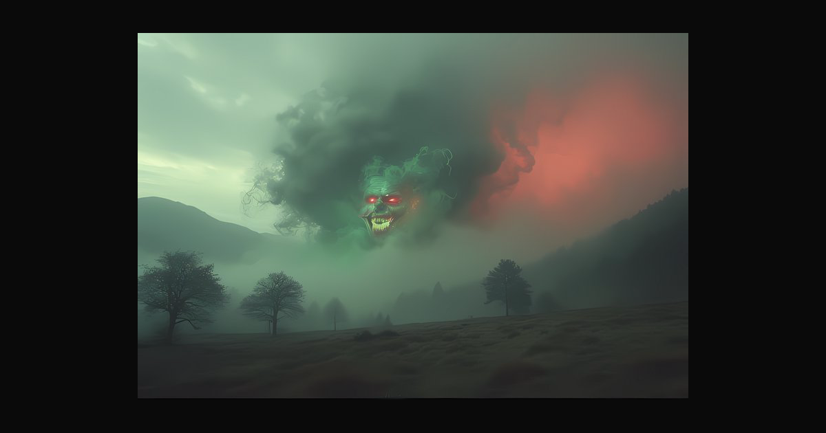 A surreal horror scene featuring a colossal demon | cocoayoc on ...