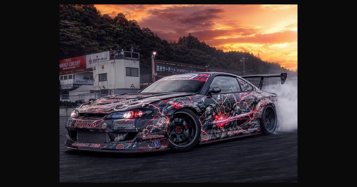 A highly modified drift car with an intricate neon | fantasydesignink ...