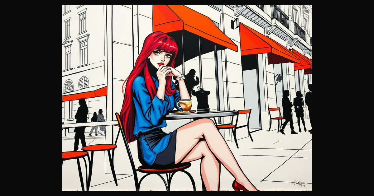 A bold pop art style depicts a fashionable woman w | DavidP on ...
