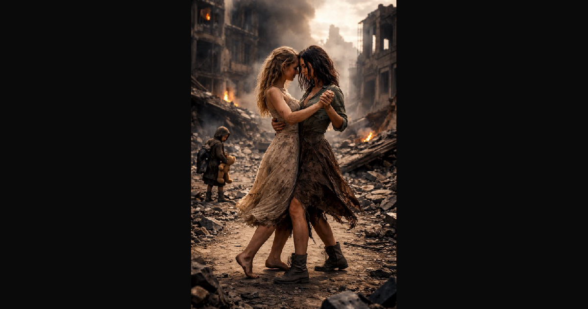 A cinematic, post-apocalyptic scene shows two surv | chris70 on ...