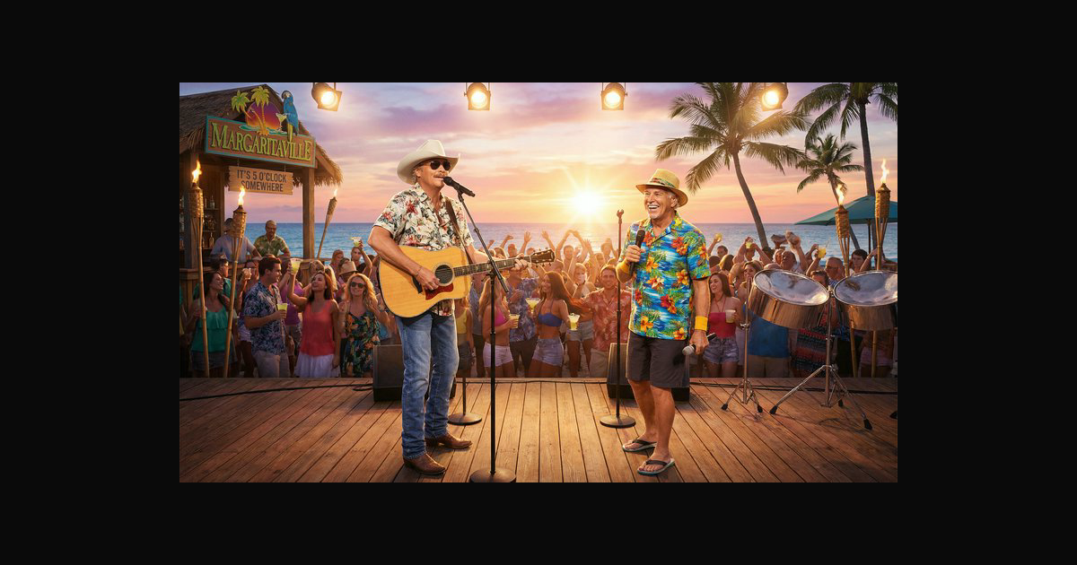 A lively tropical beach concert scene at sunset fe | mim86 on ...